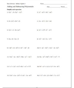 Adding And Subtracting Polynomials Worksheet PDF - Free Download ...