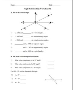 Angle Relationships Worksheet PDF - Free Download (PRINTABLE)