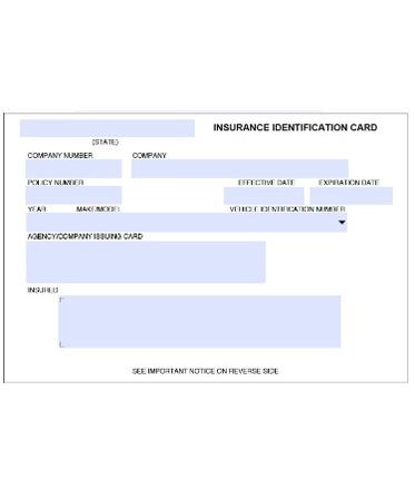 Blank Car Insurance Card Template
