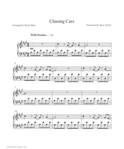 🎻 Chasing Cars Piano Sheet Music PDF - Free Download (PRINTABLE)