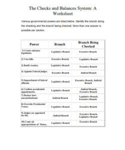 Checks And Balances Worksheet PDF - Free Download (PRINTABLE)