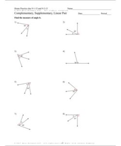 Complementary And Supplementary Angles Worksheet PDF - (FREE)