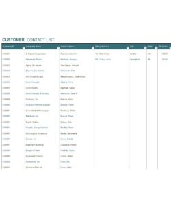 Contact List Template PDF - Free Download (PRINTABLE)