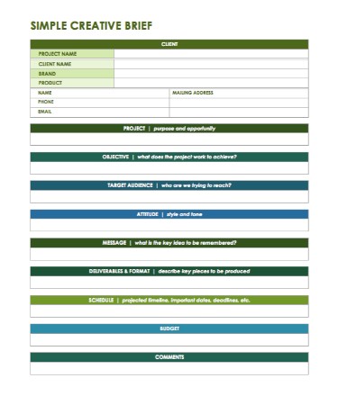 Creative Brief Template PDF - Free Download (PRINTABLE)