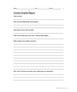 Current Events Template PDF - Free Download (PRINTABLE)