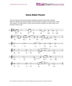 🎸 Dona Nobis Pacem Sheet Music PDF - Free Download (PRINTABLE)