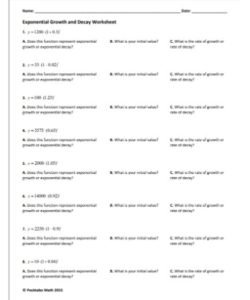 Exponential Growth And Decay Worksheet PDF – Scouting Web