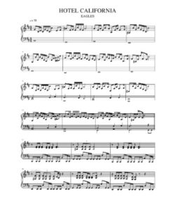 Hotel California Piano Sheet Music PDF – Scouting Web