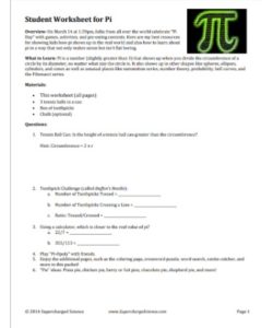 Pi Worksheet PDF - Free Download (PRINTABLE)