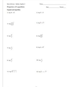 Properties Of Logarithms Worksheet PDF - Free Download (PRINTABLE)