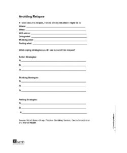 📦 Relapse Prevention Plan Template PDF - Free Download (PRINTABLE)