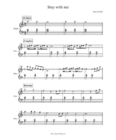 🎻 Stay With Me Piano Sheet Music PDF - Free Download (PRINTABLE)