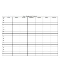 Time Management Worksheet PDF - Free Download (PRINTABLE)